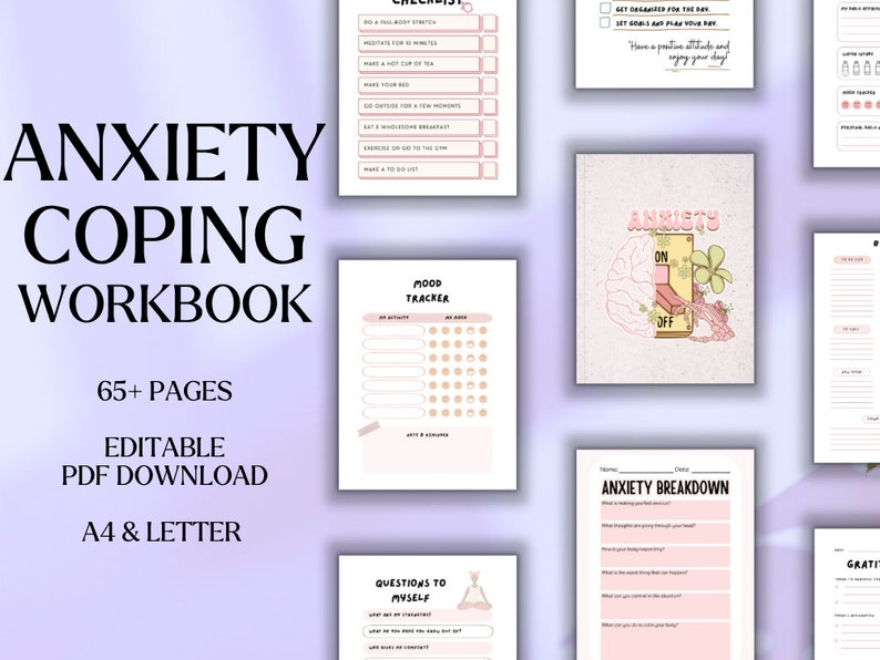Anxiety Workbook for Kids Teens and Adults, Negative Thoughts, Therapy ...