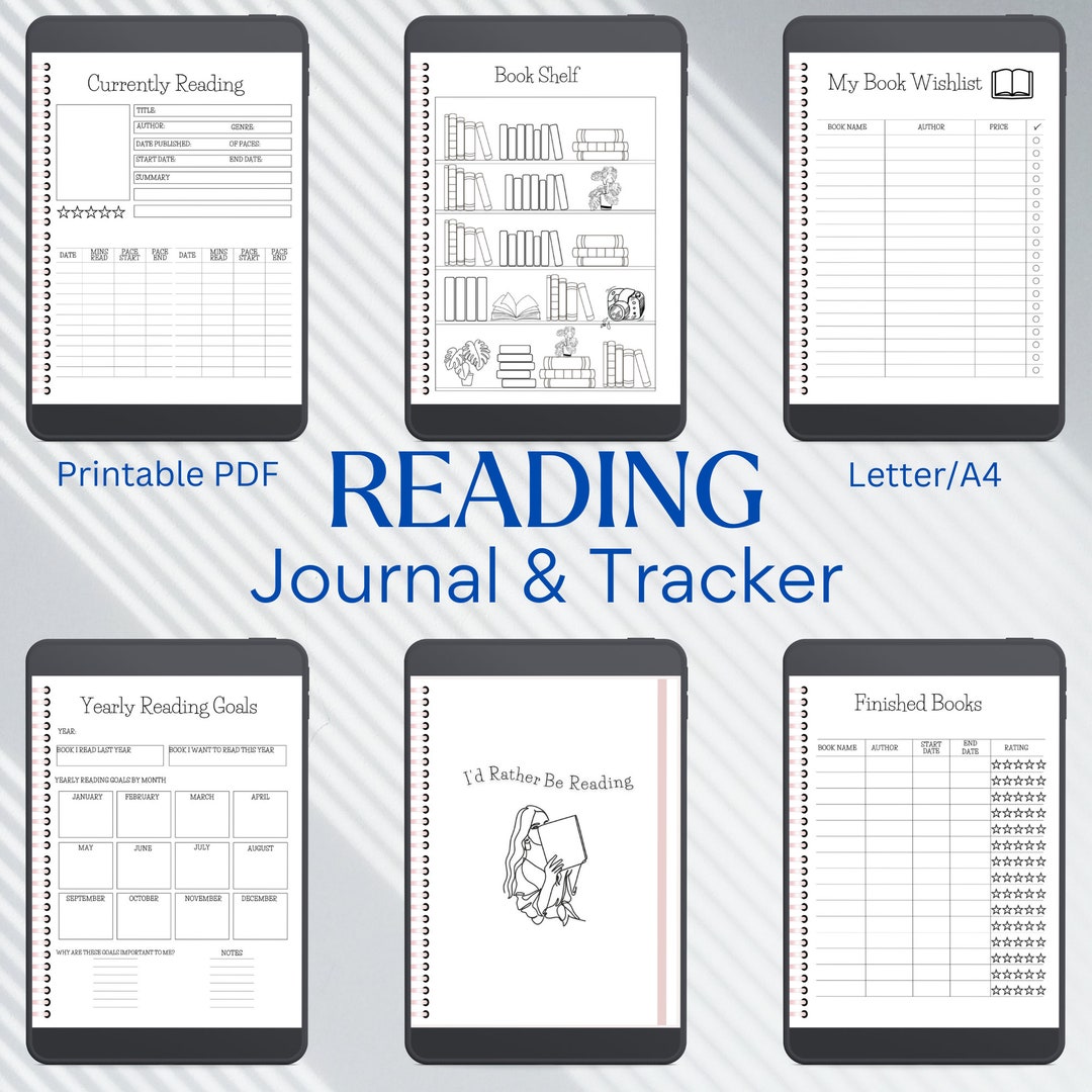 Digital Reading Journal, Digital Book Tracker, Digital Bookshelf, Book ...