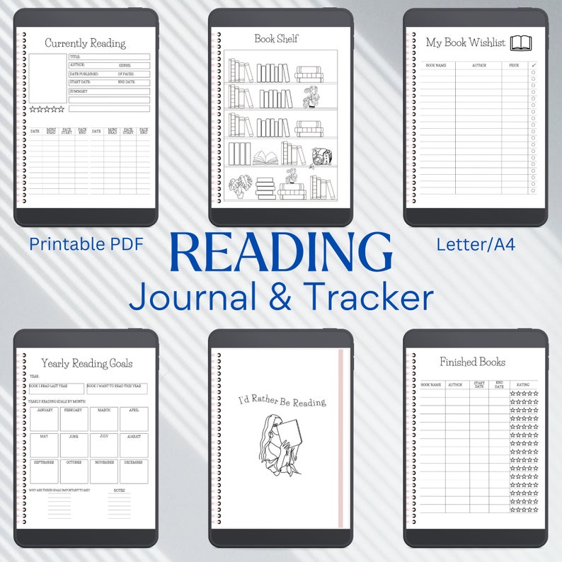 Digital Reading Journal, Digital Book Tracker, Digital Bookshelf, Book ...