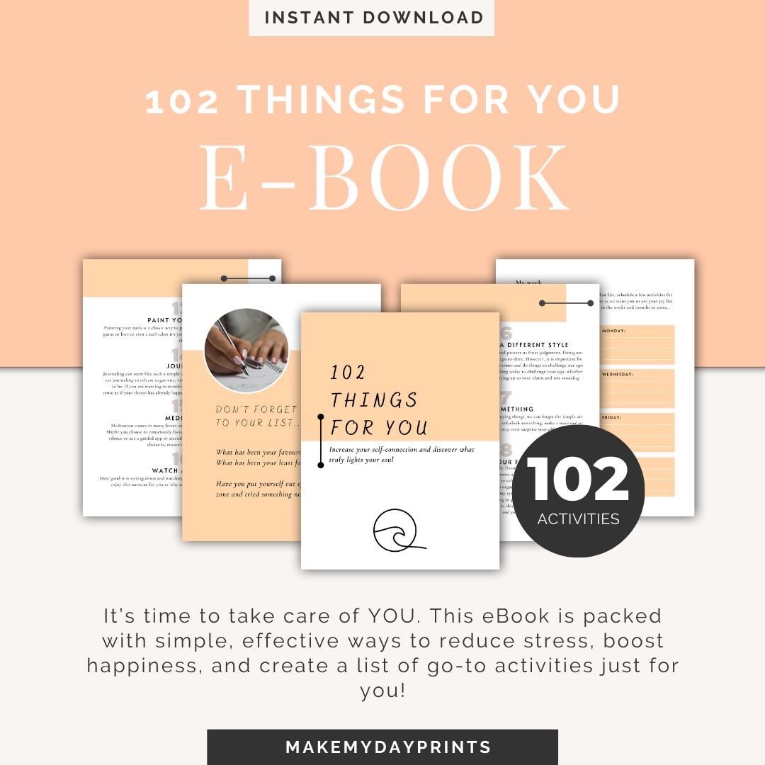 102 Things for You - Self Care E-book - Etsy