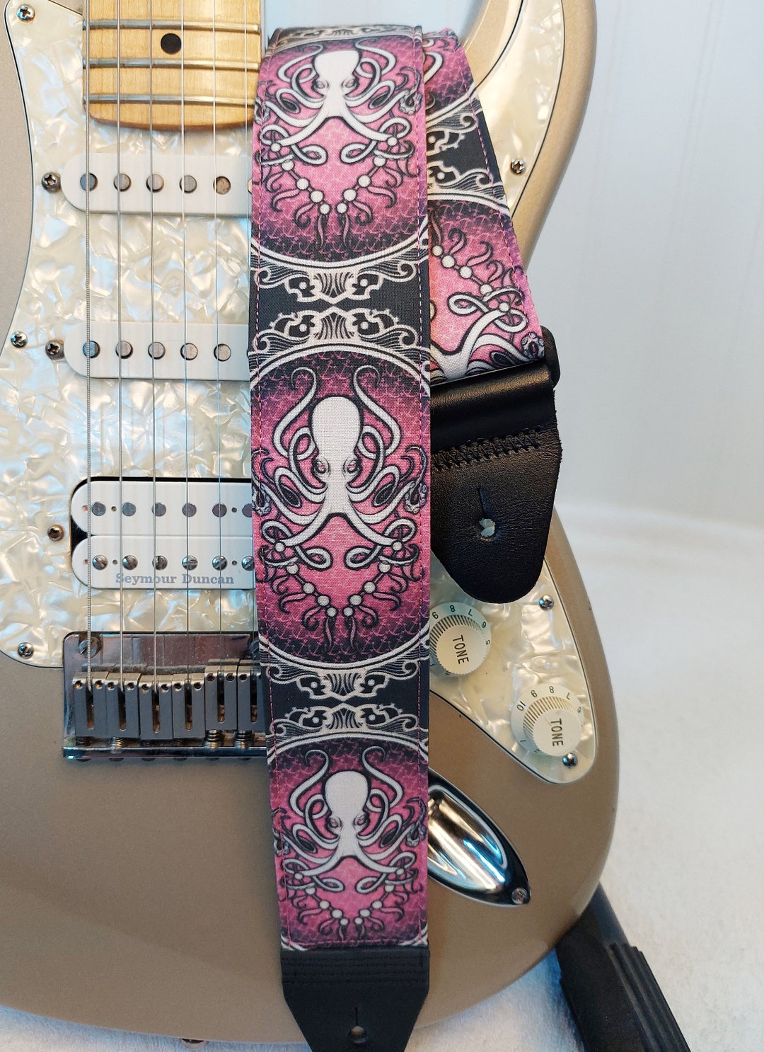 Pink Steampunk Inspired Kracken Octopus Guitar Strap - Etsy