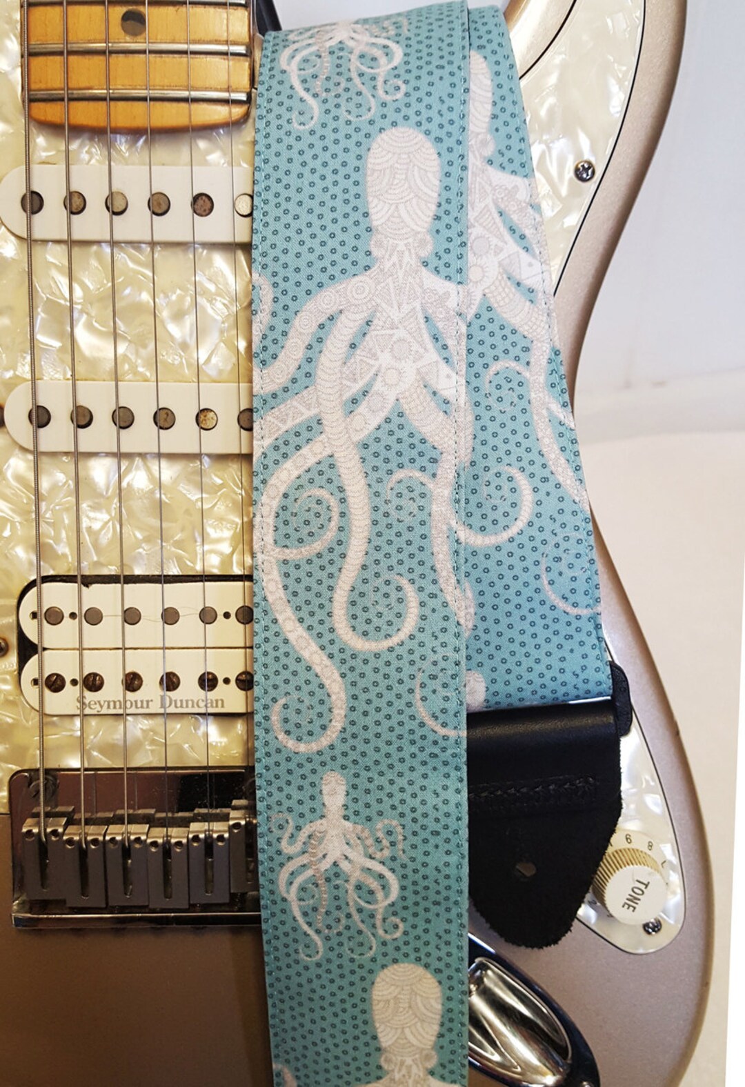 Light Teal Octopus Guitar Strap - Etsy
