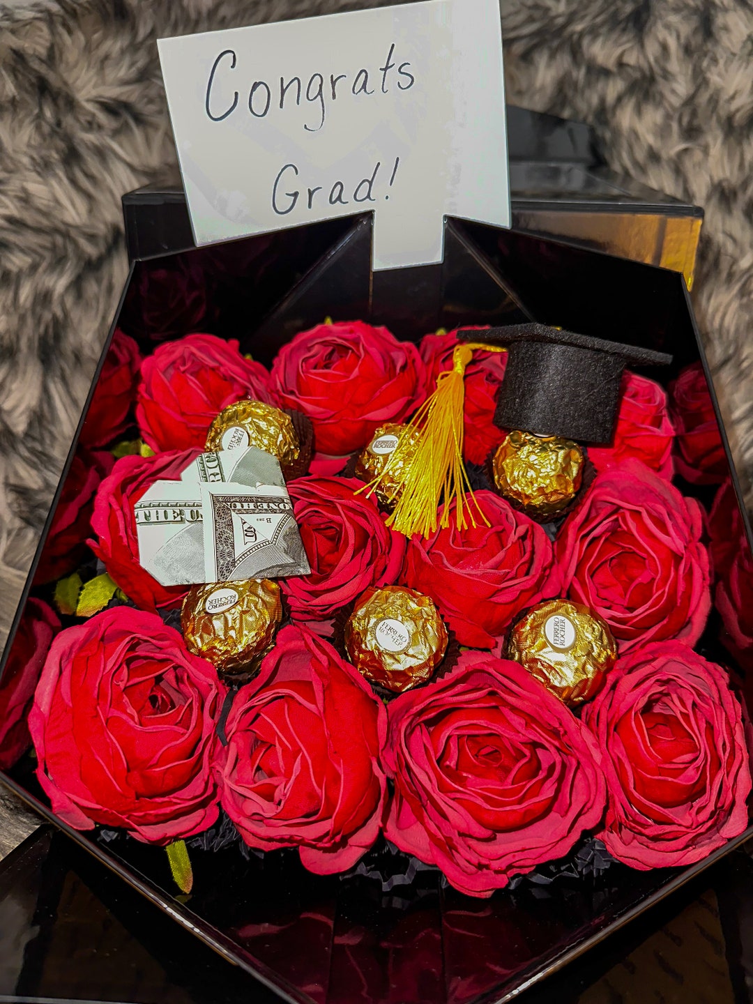 Graduation Rose Box-grad Present, Graduation Present, Graduation Gift ...