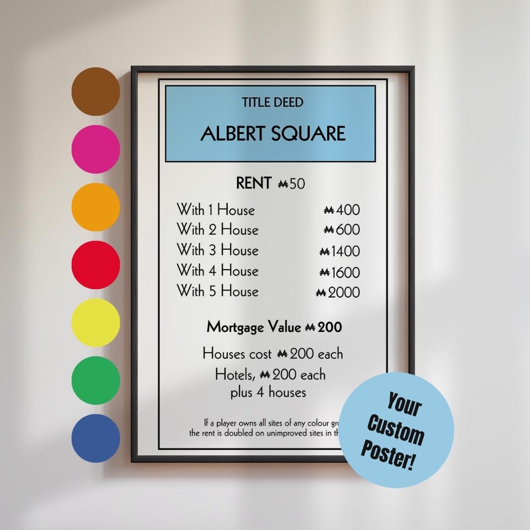 Customisable Monopoly Property Card - Monopoly Game - Board Game ...