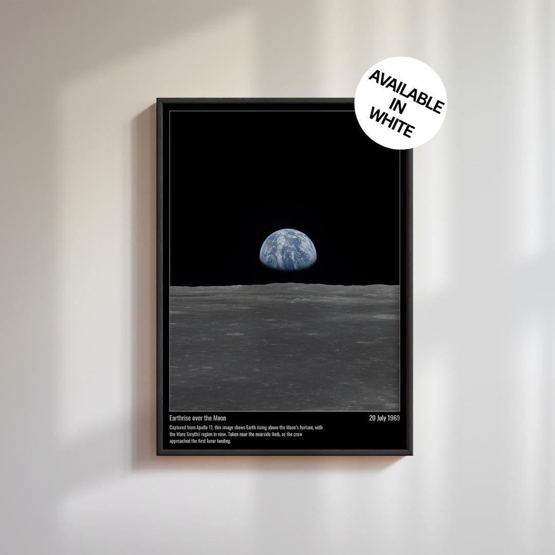 Earthrise Apollo 11 Moon Landing Print - NASA Vintage Space Photo Art ...