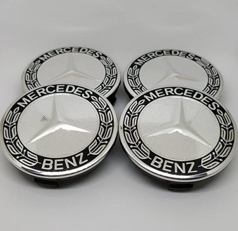 Set of 4 Mercedes Hub Caps 75mm Suitable Only for Original Mercedes ...
