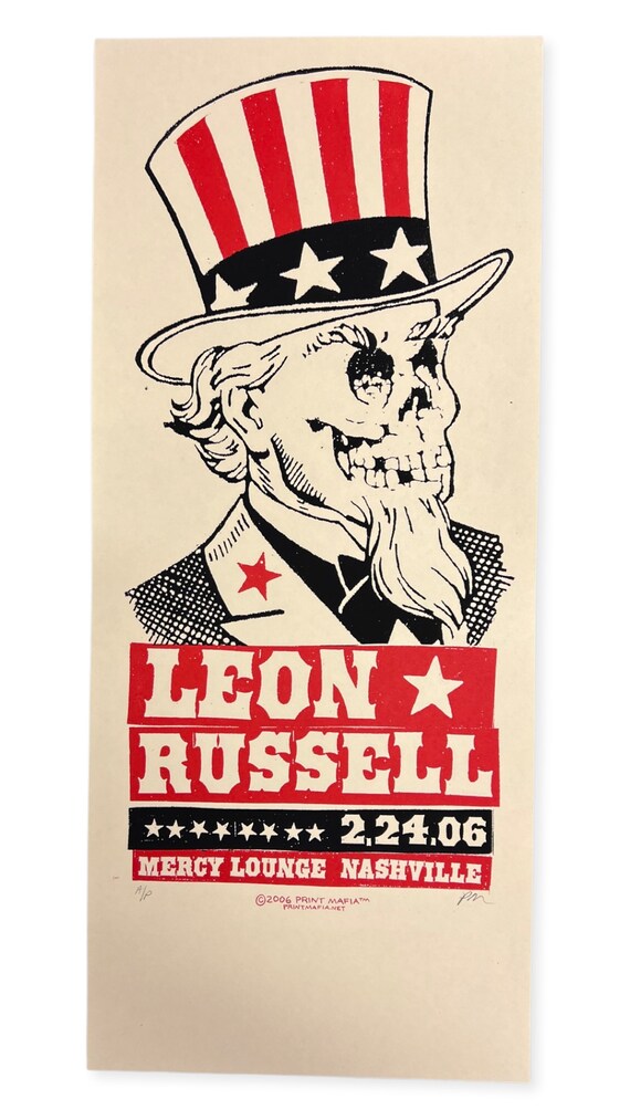 Leon Russell Screen Print Concert Poster by Print Mafia - Etsy