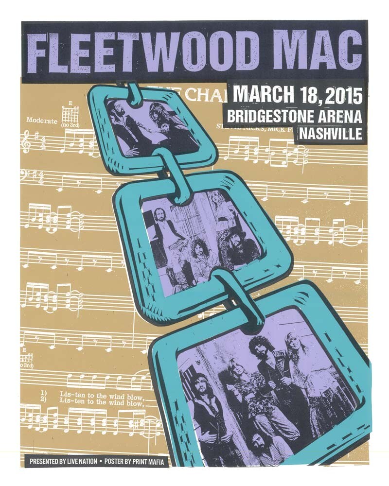 Fleetwood Mac 2015 Tour Screen Print Concert Poster by Print - Etsy