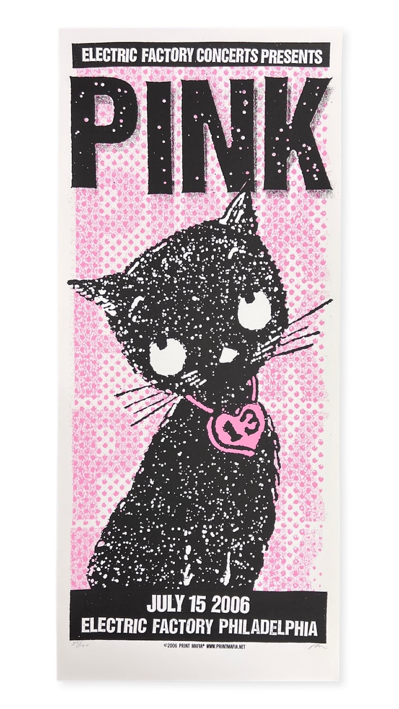 Pink Screen Print Concert Poster by Print Mafia - Etsy