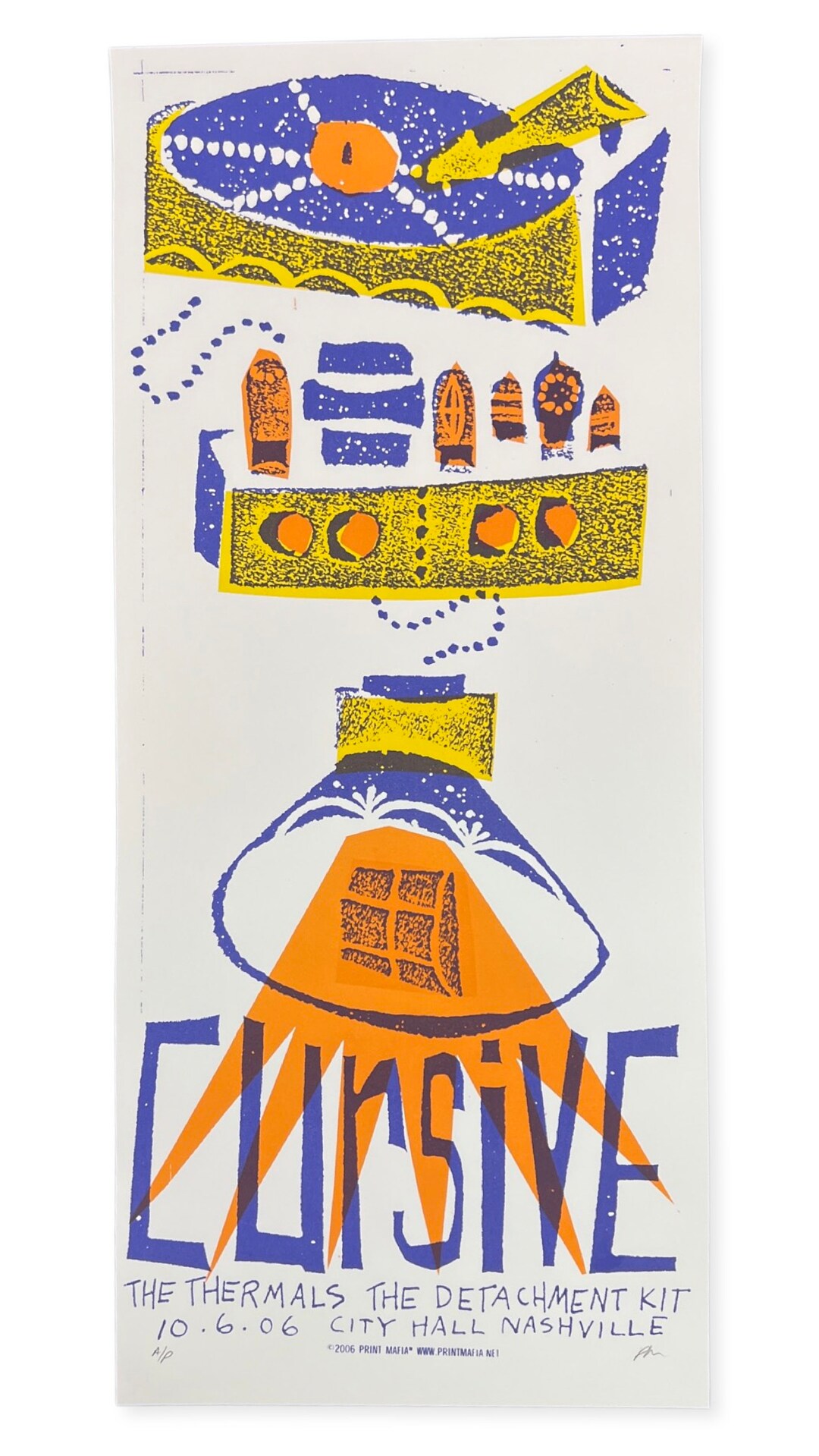 Cursive Screen Print Concert Poster by Print Mafia - Etsy