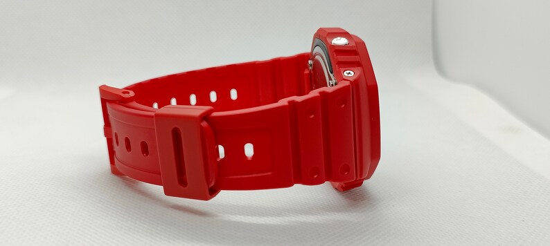 Custom Casio G-shock red 44mm Casioak GA-2100 White - Etsy