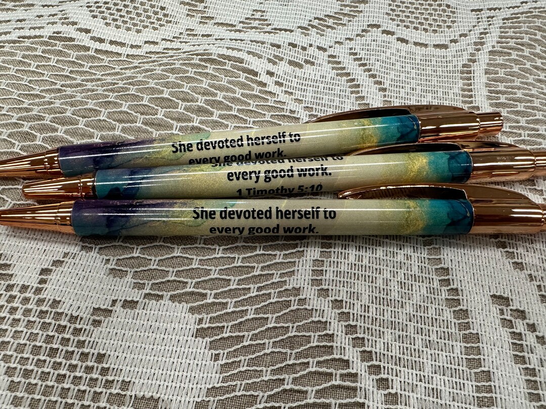 She Devoted Herself to Every Good Work, 1 Timothy 5:10, Rose Gold Bible ...