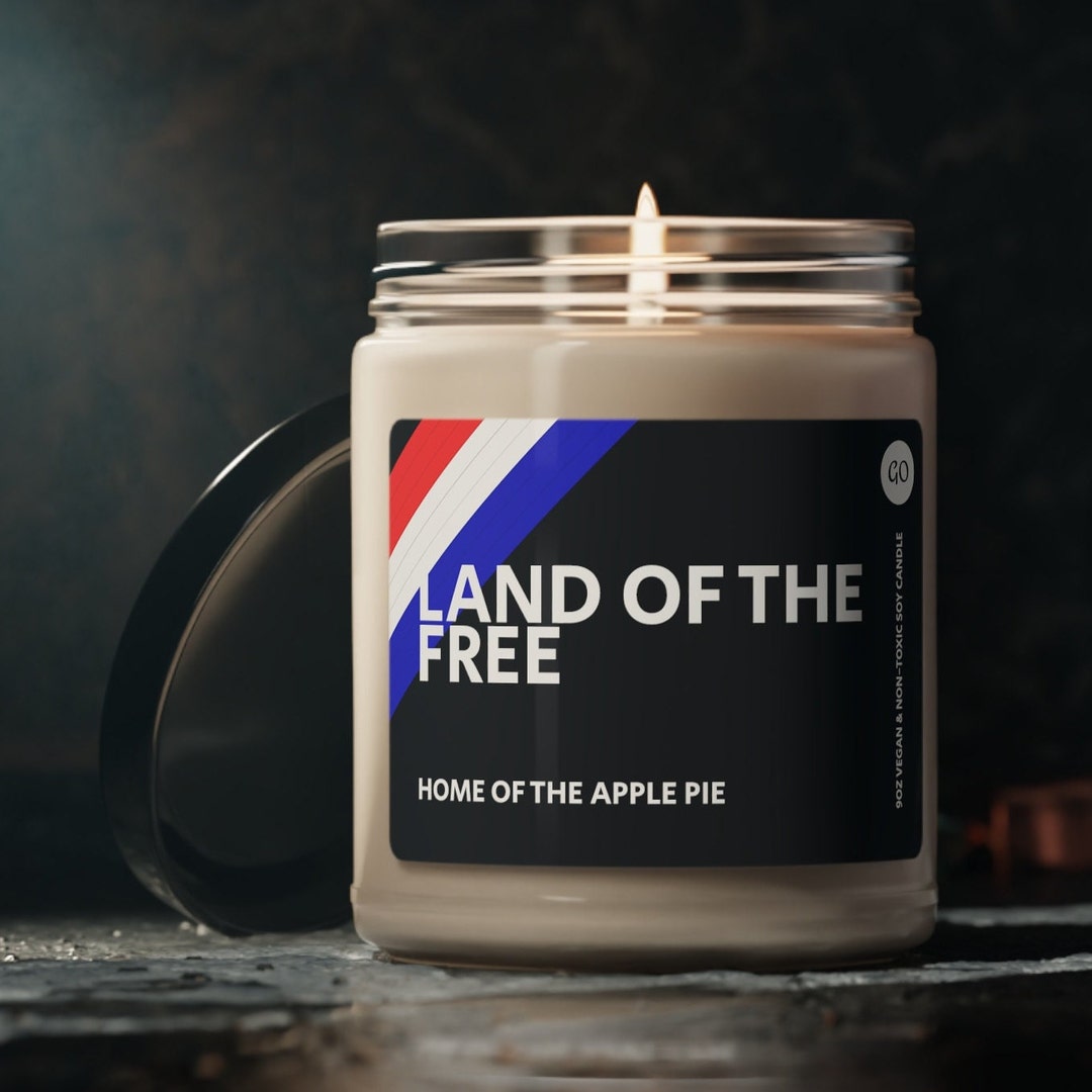 Land of the Free Home of the Apple Pie, 9oz, 4th July Candle ...