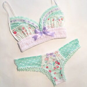 Mint Strawberry Print Bra Pick Your Size - Etsy