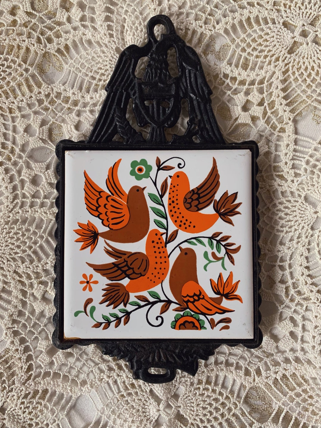 Vintage Retro Orange Bird Trivet Seven Star Made in Taiwan - Etsy