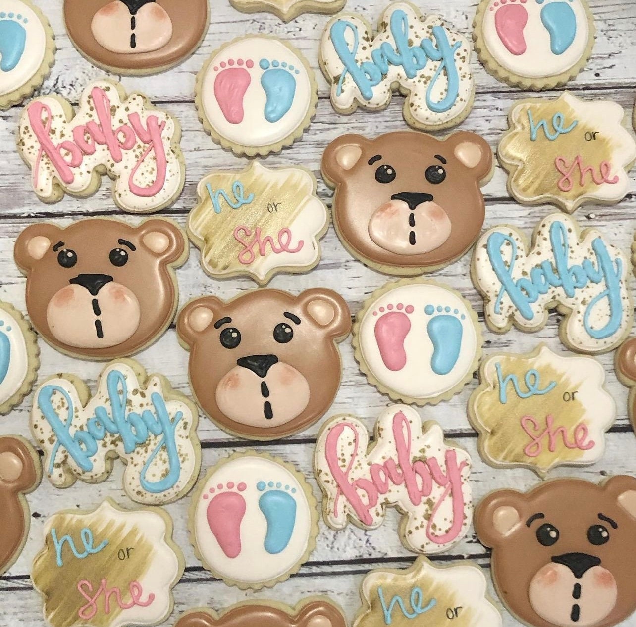 One Dozen Bear Themed Gender Reveal Cookies - Etsy