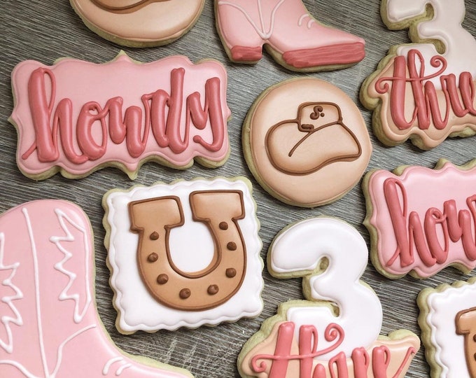 One Dozen Rodeo Themed Cookies 2nd Birthday - Etsy