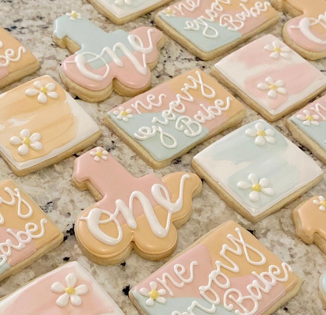 One Dozen Groovy Themed Cookies 1st Birthday - Etsy