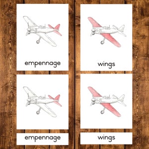 Parts of an Airplane Nomenclature Cards Montessori 3 Part Cards ...