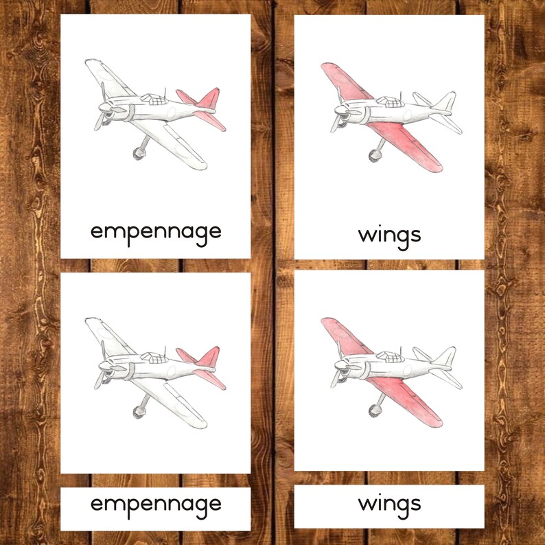 Parts of an Airplane Nomenclature Cards Montessori 3 Part Cards ...