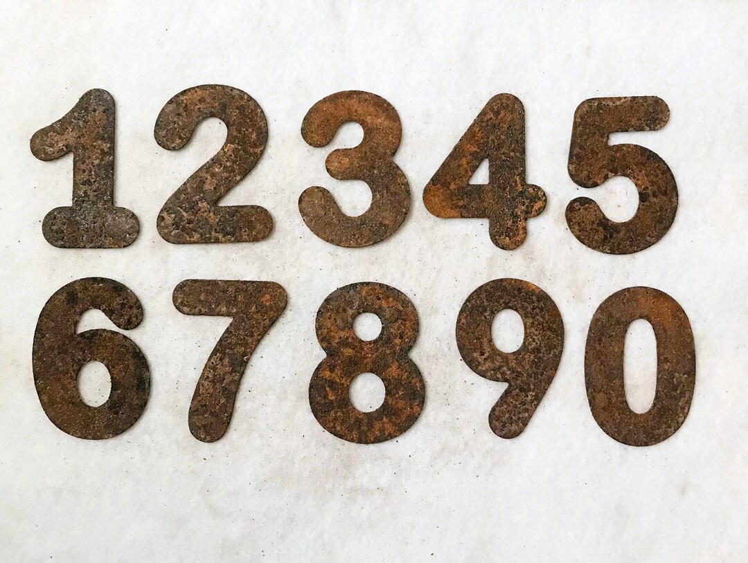 Rusted Metal Numbers - Etsy