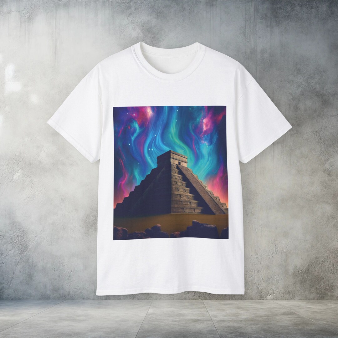 Ancient Pyramid Cosmic Aurora Tee Unisex T-shirt Mystical Lights ...