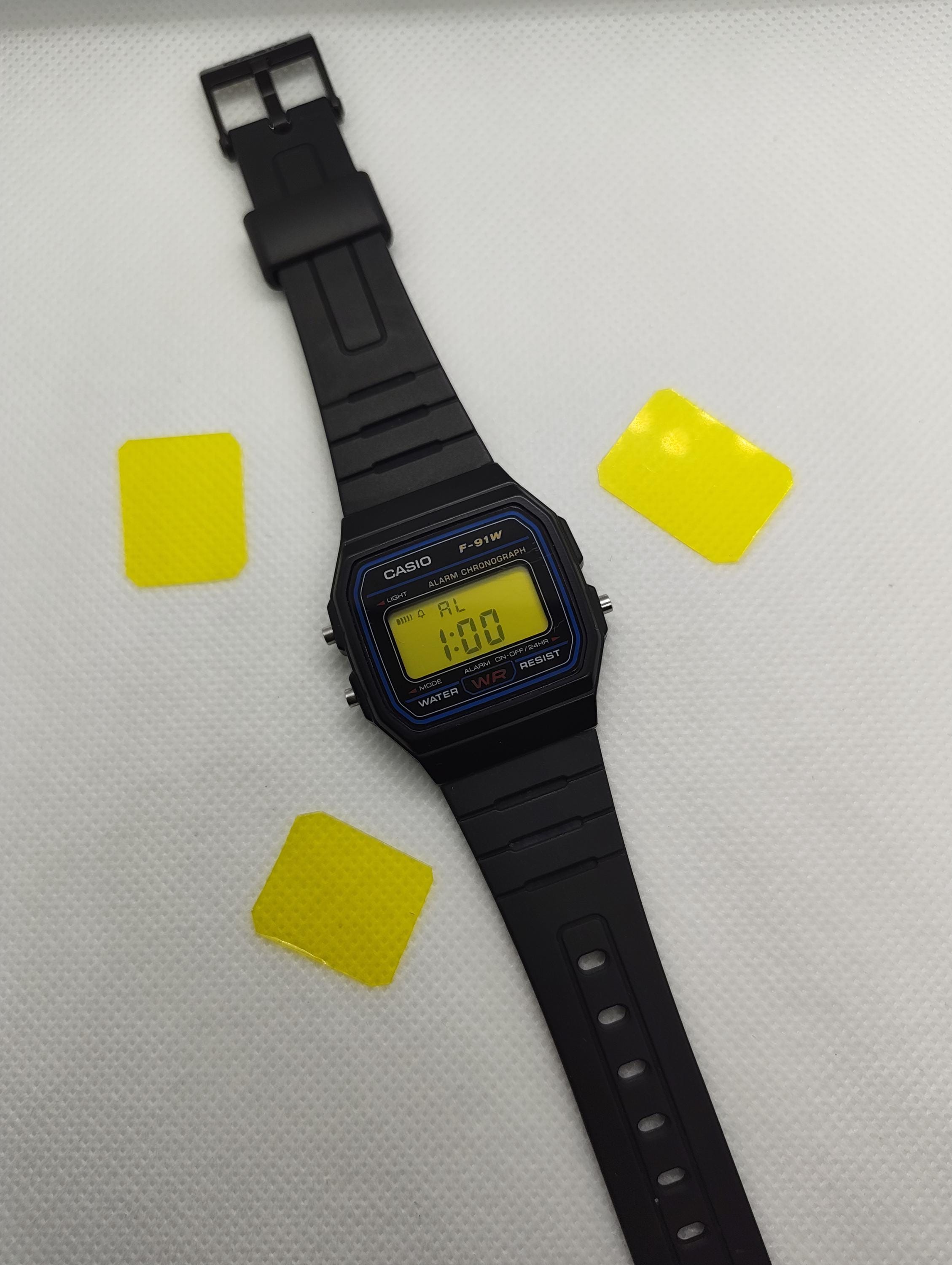 Casio F91W Color Filter Mod Kit: Red, Blue, Green LCD - Etsy