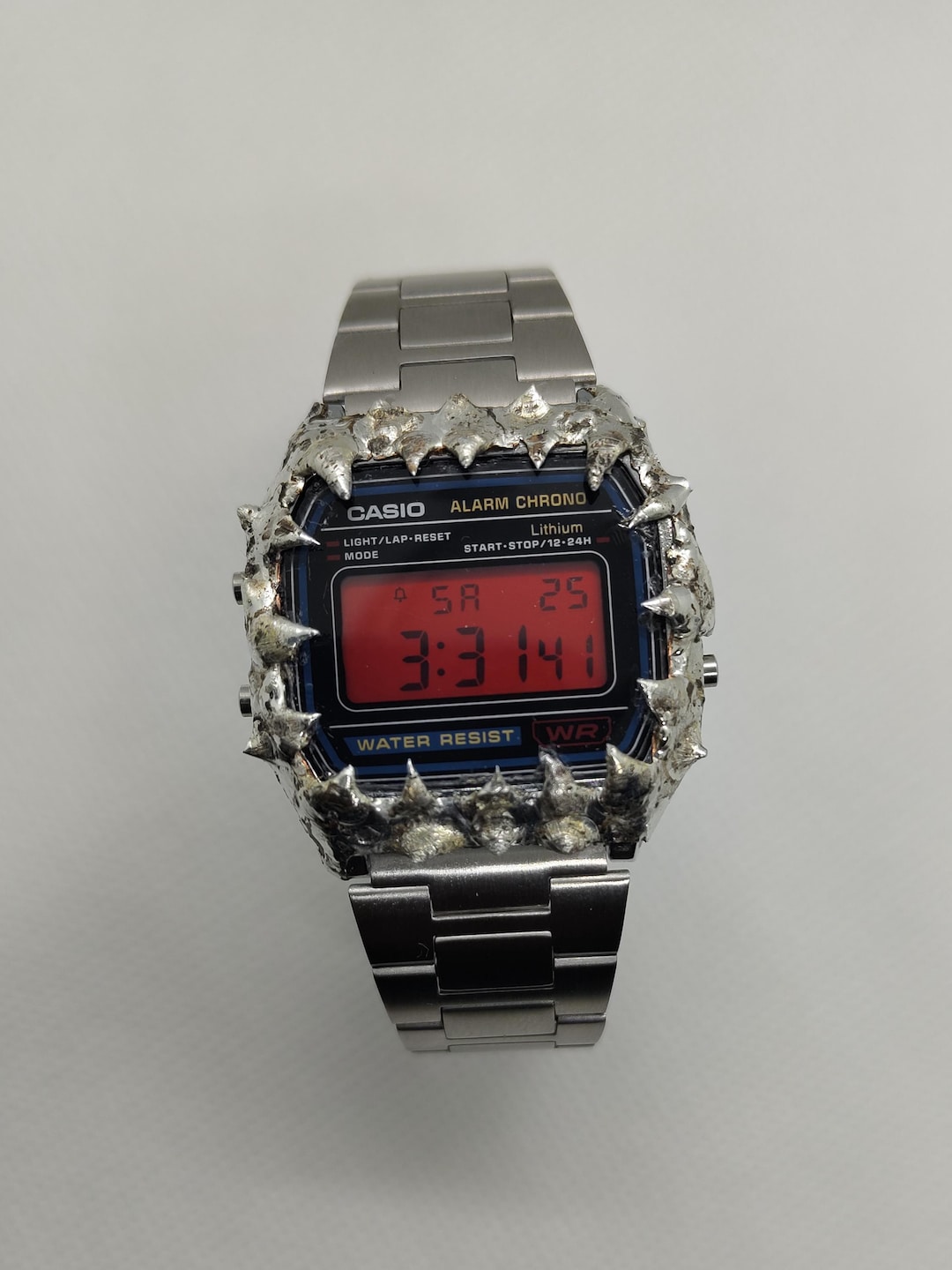 Custom Casio Watch – Welded Bezel With Red Screen | Cyberpunk Techwear ...