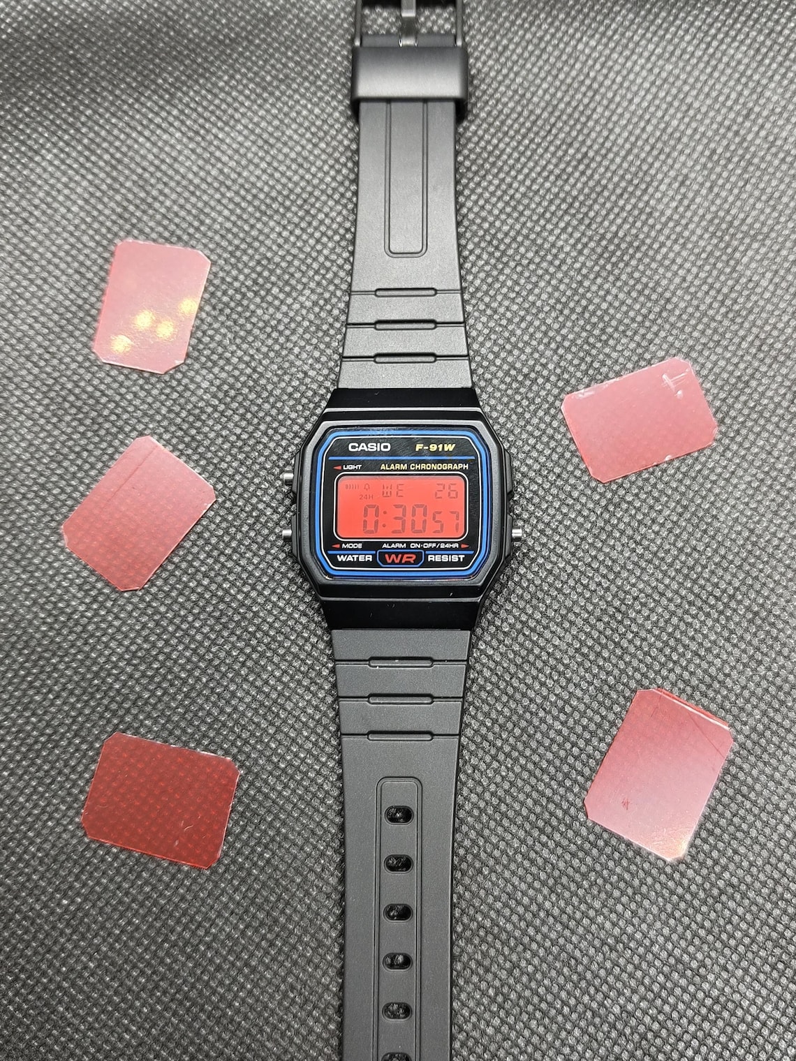 Casio F91W Color Filter Mod Kit: Red, Blue, Green LCD - Etsy