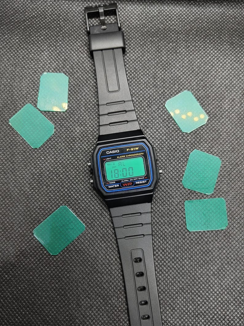 Casio F91W Color Filter Mod Kit: Red, Blue, Green LCD - Etsy
