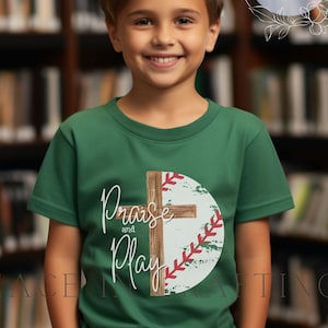 Toddler Baseball Faith Based Apparel, Praise and Play T-shirt, Mama-kid ...