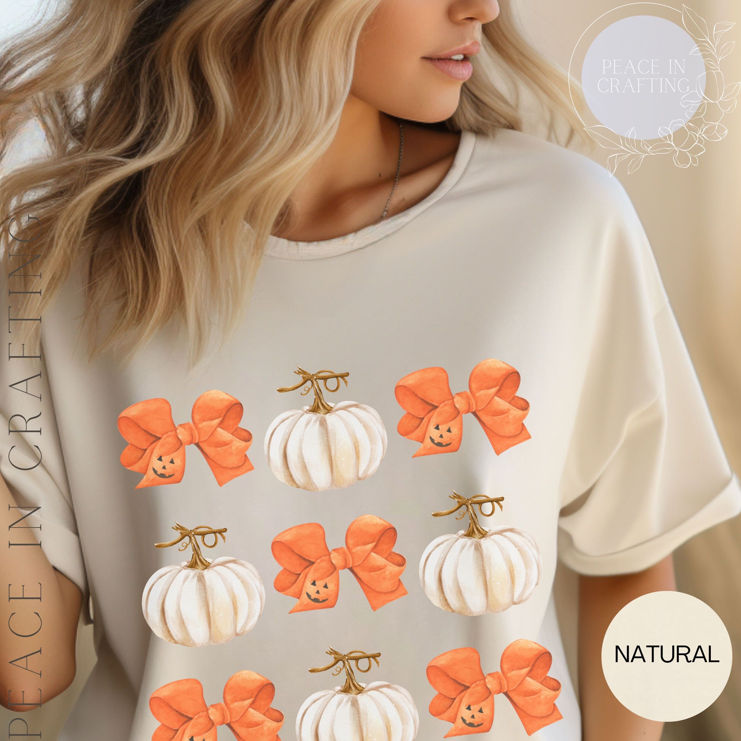 Retro Fall Pumpkin Bow Shirt, Fall Coquette Bow Shirt, Autumn Pumpkin T ...