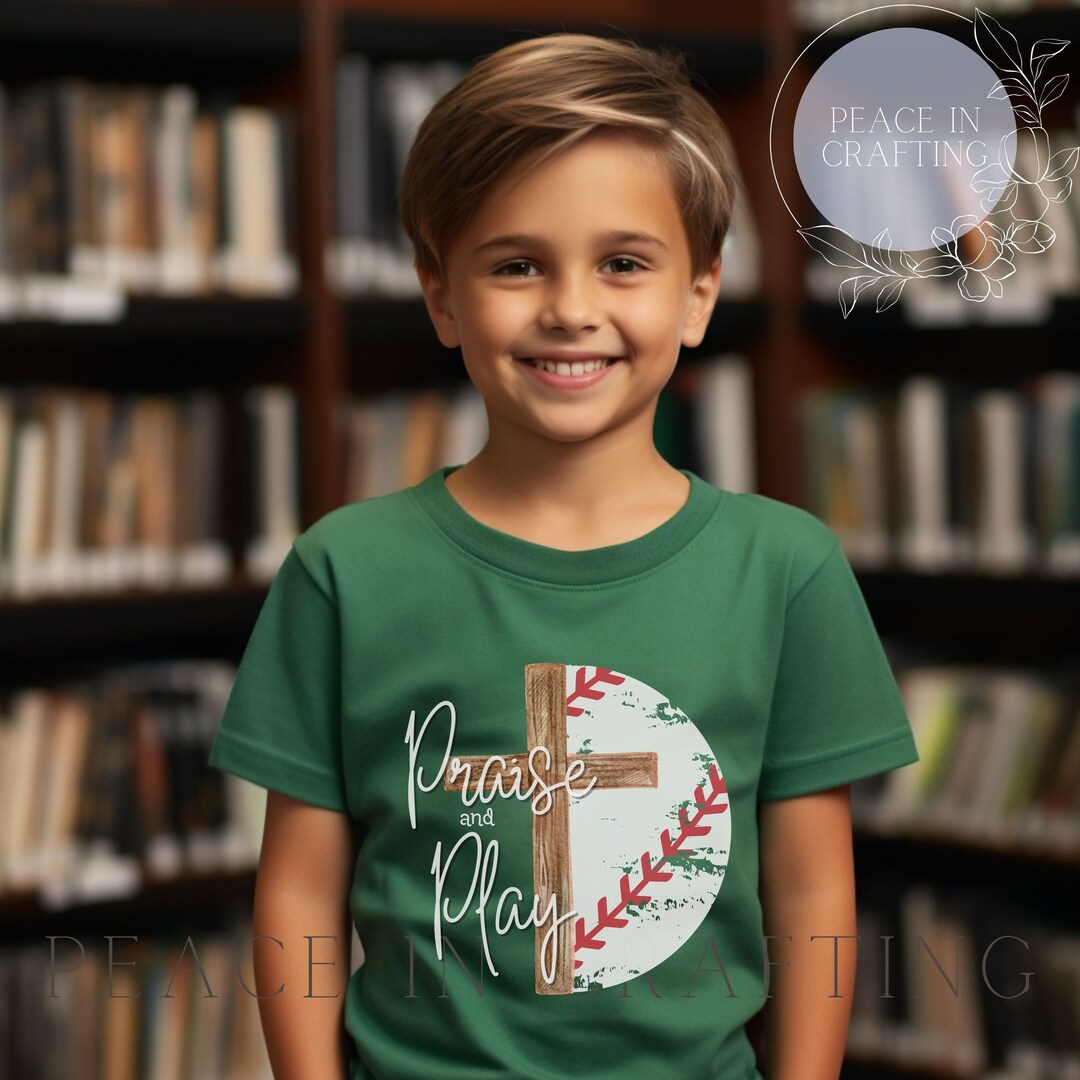 Toddler Baseball Faith Based Apparel, Praise and Play T-shirt, Mama-kid ...