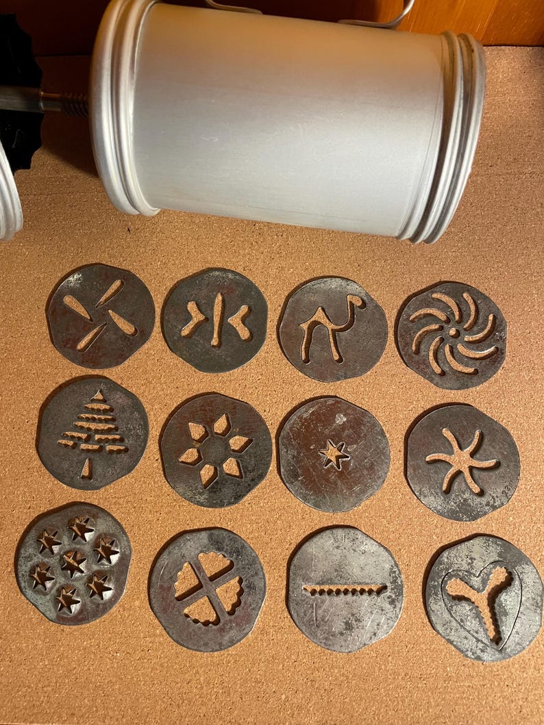 Mirro Aluminum Cookie Press With Recipes and 12 Discs - Etsy