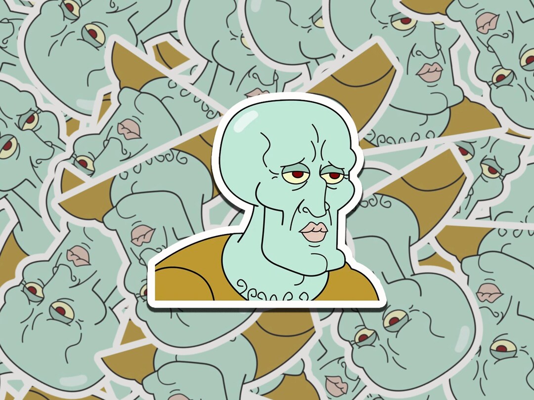 Handsome Squid Sticker Funny Die-cut Vinyl Decal for Laptops, Tumblers ...