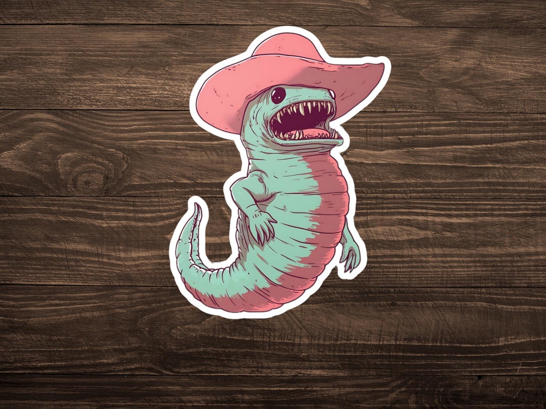 Cowboy Worm Sticker, Vinyl Stickers, Waterproof Decal, Laptop Stickers ...