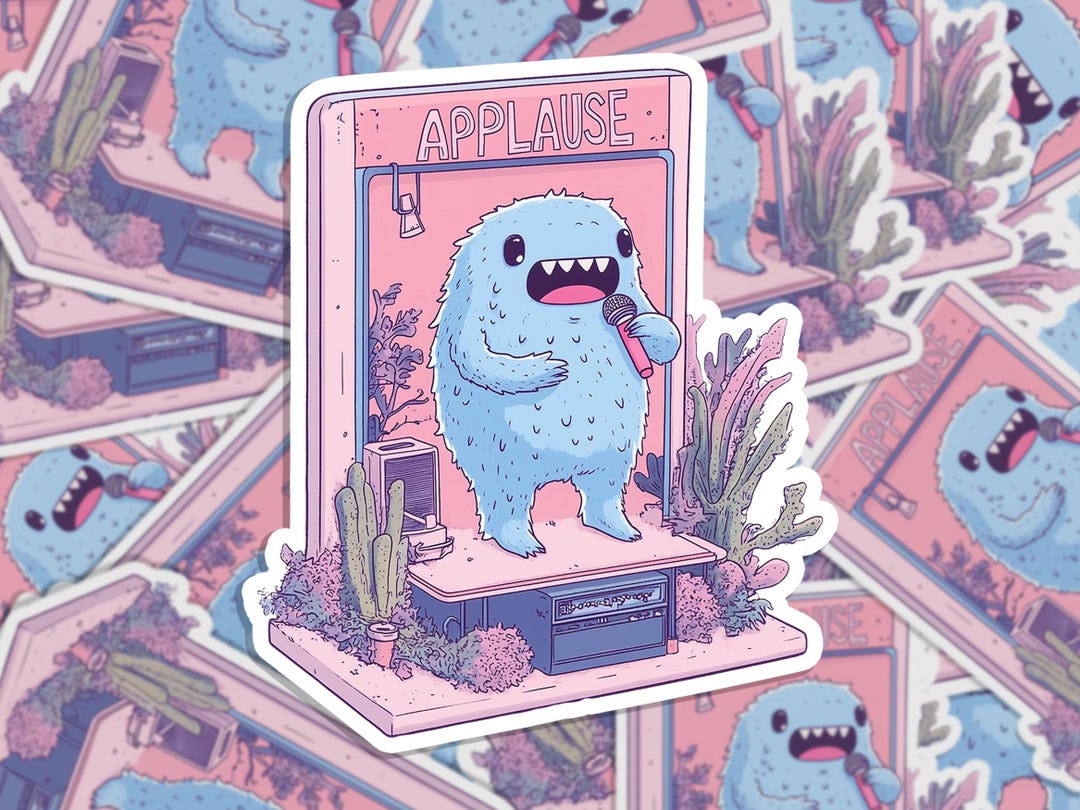 Monster Comedian Sticker, Vinyl Stickers, Fun Decal, Laptop Stickers ...