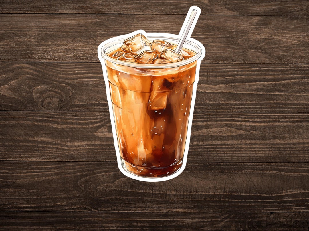 Iced Coffee Sticker: Matte Vinyl Decal for Laptop or Water Bottle - Etsy