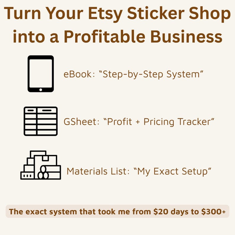 Etsy Sticker Shop Business Toolkit: Google Sheet, Ebook, Materials List ...