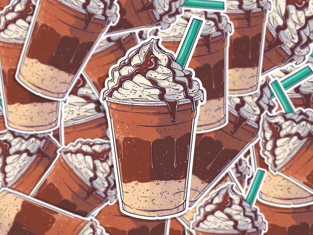 Frappuccino Sticker, Coffee Lover, Vinyl, Fun Decal, Laptop Stickers ...