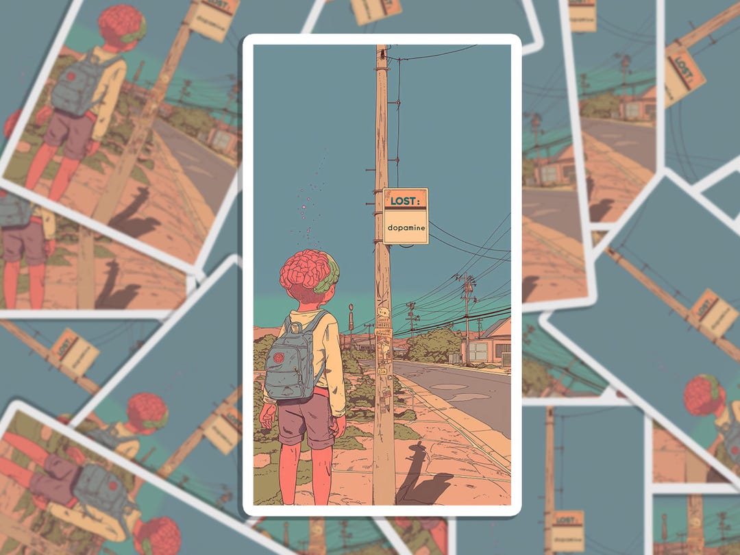 ADHD Brain Sticker, ADHD Sticker, Dopamine Sticker, ADHD Dopamine ...