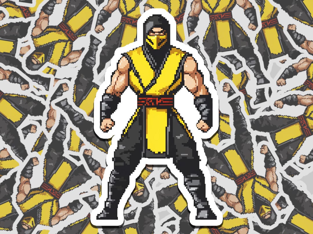 Scorpion MK Sticker: 8-bit Retro Gamer Vinyl Decal - Etsy