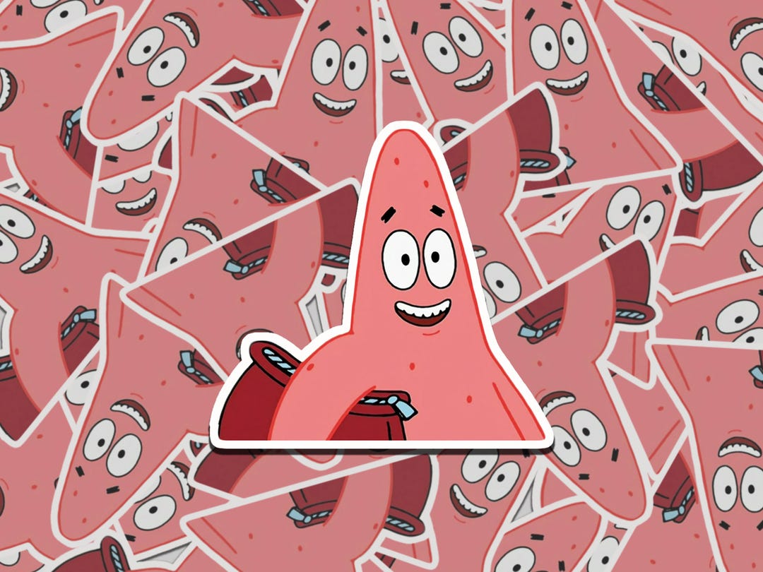 I Love You, Patrick Star Sticker, Funny Die-cut Vinyl Decal for Laptops ...