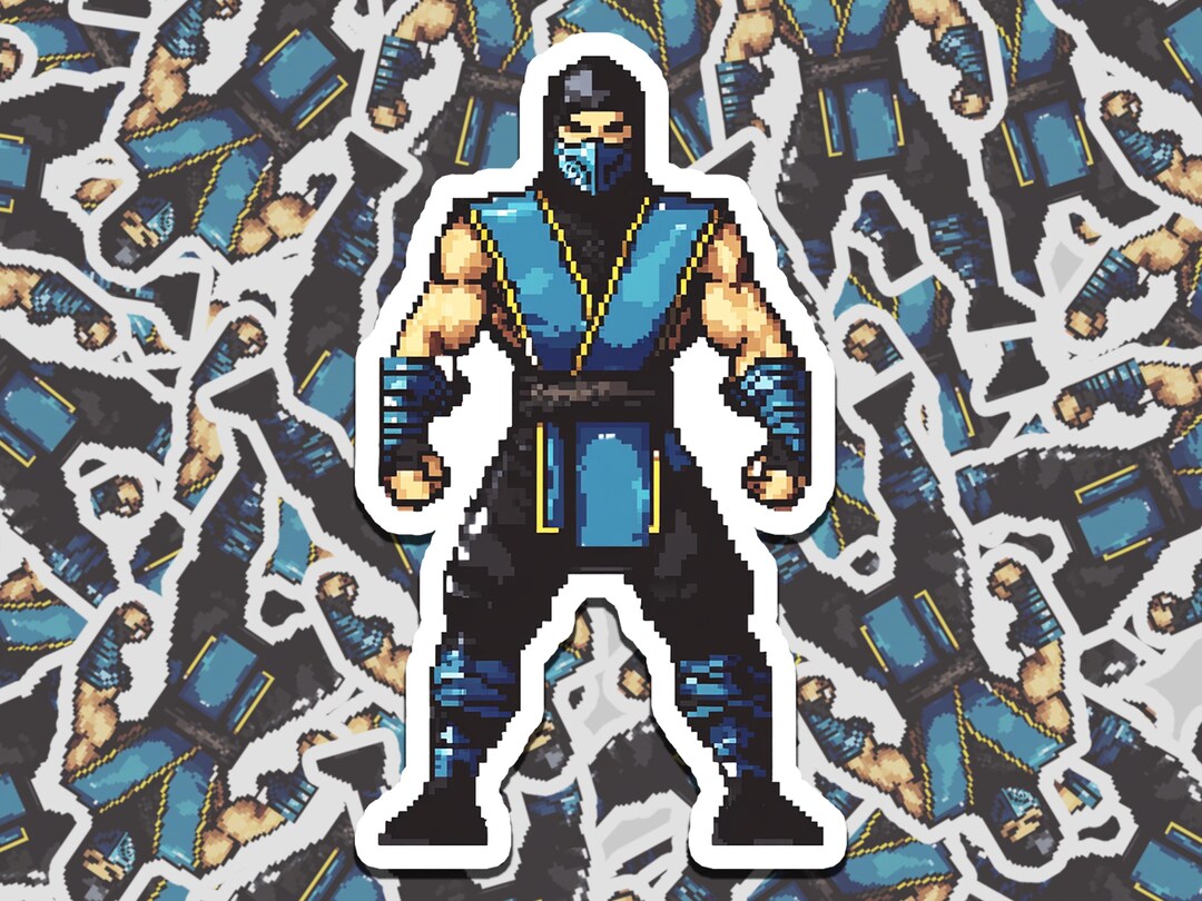 MK Sub Zero Sticker, Vinyl Stickers, Fun Decal, Laptop Stickers, Retro ...