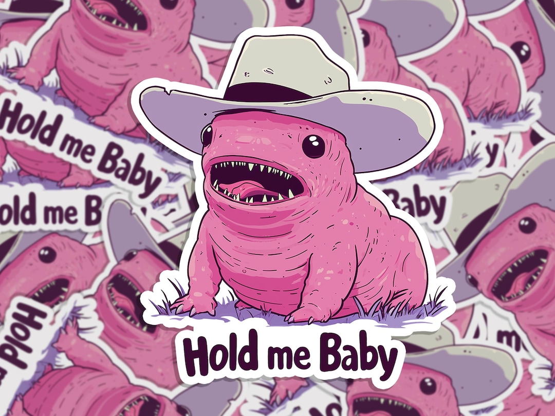 Hold Me Baby Cowboy Creature Sticker, Vinyl Stickers, Fun Decal, Laptop ...