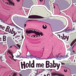 Hold Me Baby Cowboy Creature Sticker, Vinyl Stickers, Fun Decal, Laptop ...