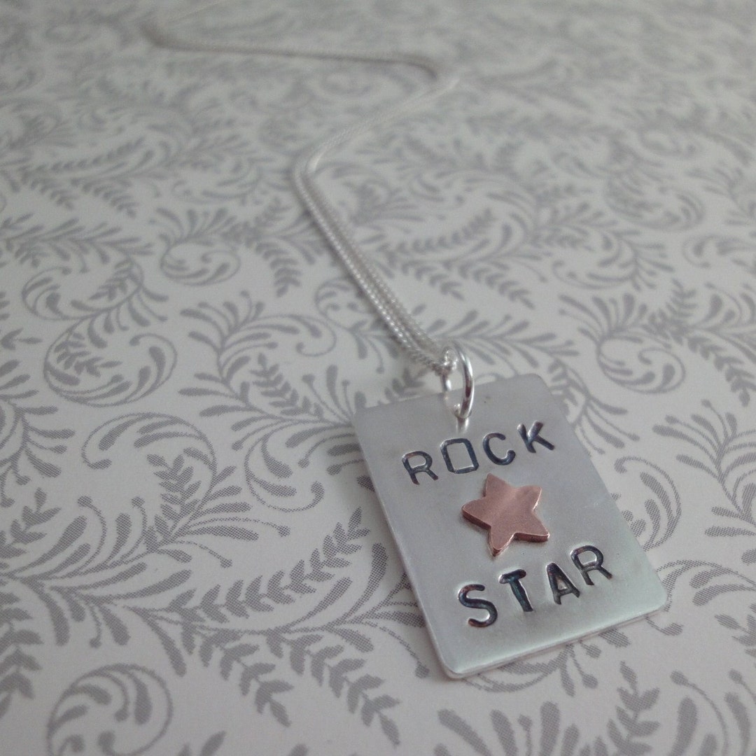 Rock Star Silver & Copper Necklace - Etsy UK