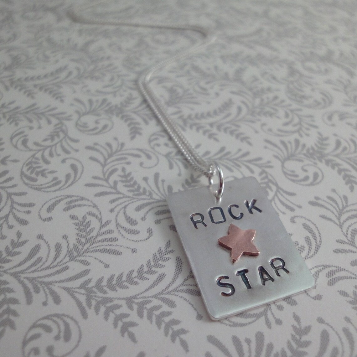 Rock Star Silver & Copper Necklace - Etsy UK