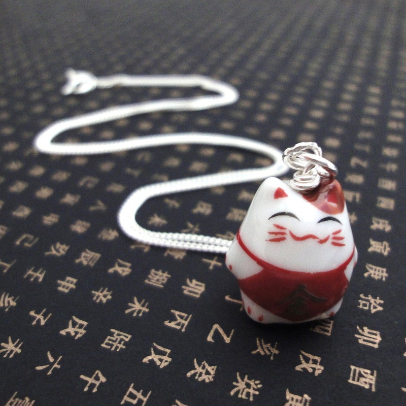 Lucky Cat Charm - Etsy