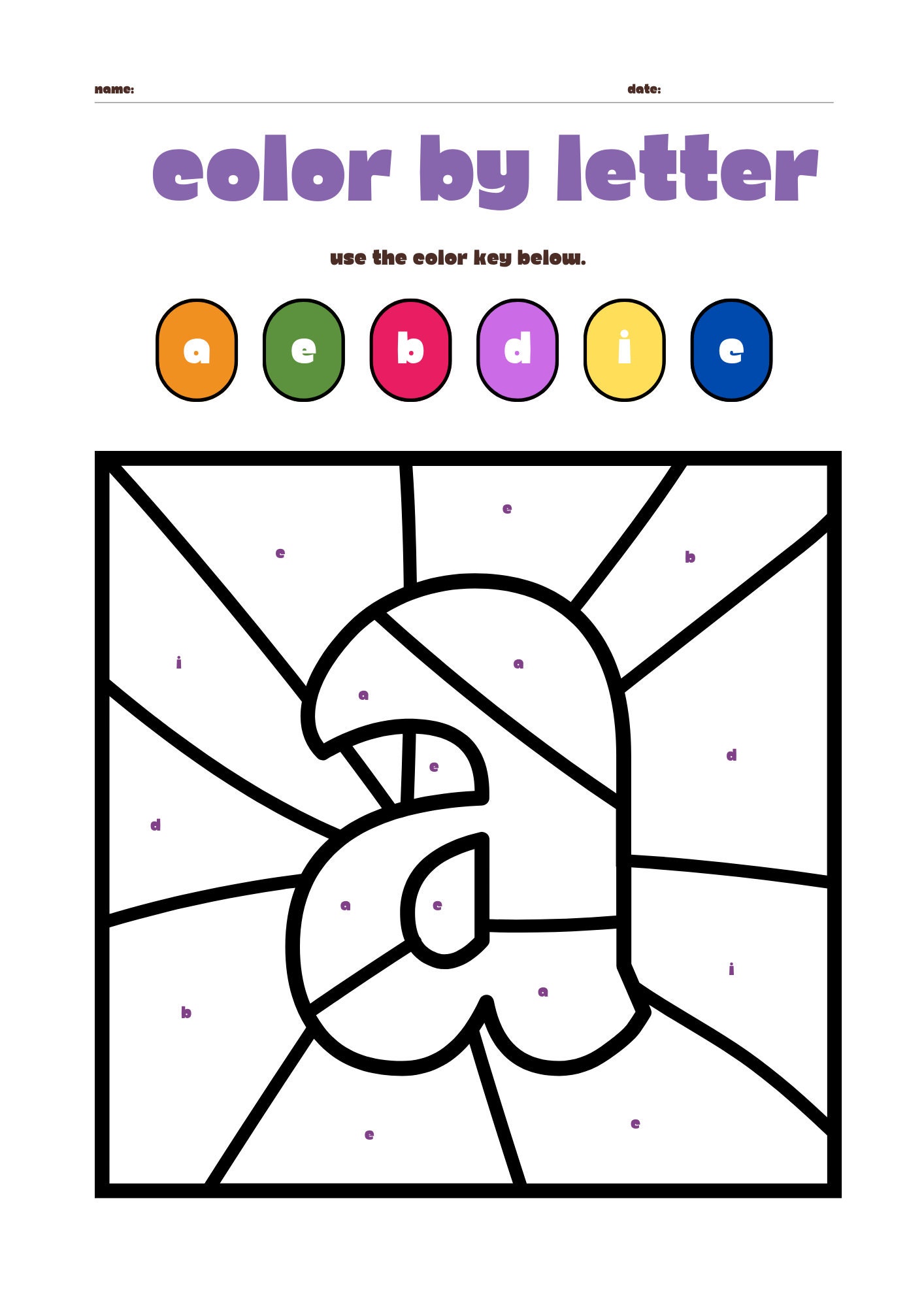 Color by Letter Alphabet Coloring Worksheets - Etsy